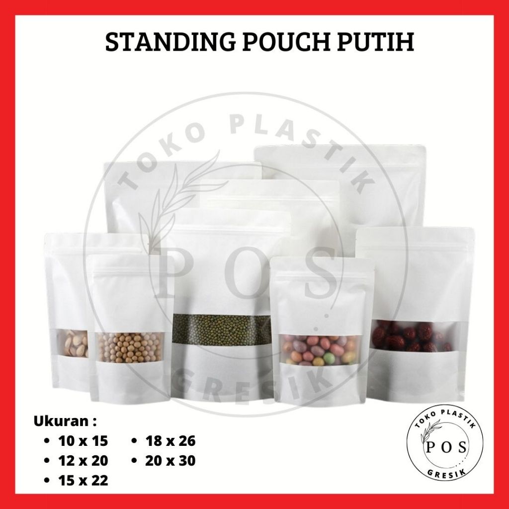 Jual [1 Pcs] Standing Pouch Paper Craft PUTIH / Ziplock Bag Paper Putih ...