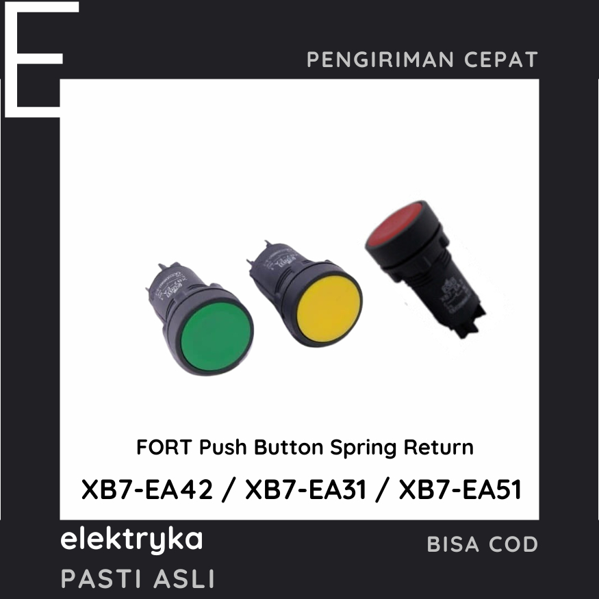 Jual FORT Push Button Spring Return 22mm 1NO/1NC XB7-EA42 / XB7-EA31 ...