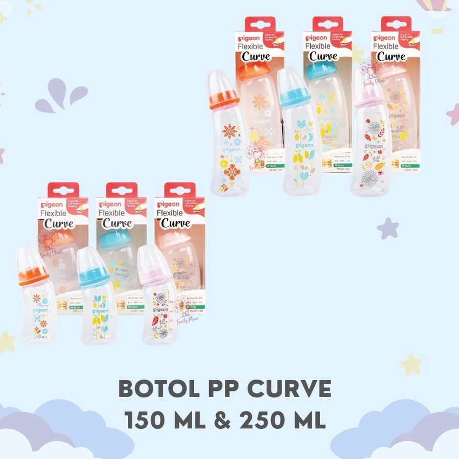 Jual Pigeon Baby Botol Susu PP Flexible Curve 150 ml / 250 ml Botol ...