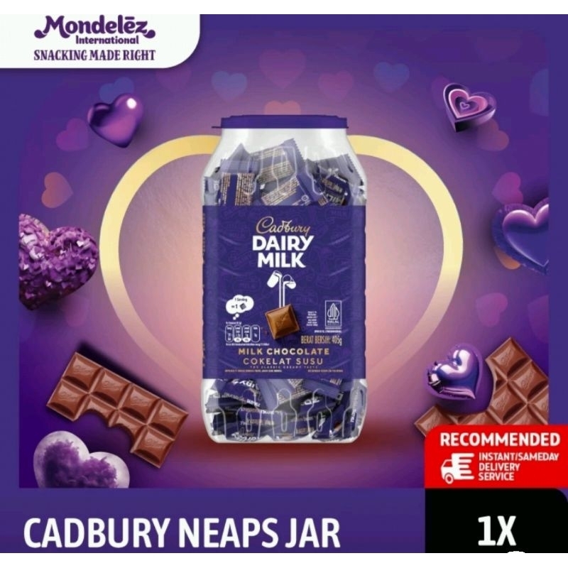 Jual Free Packing Kardus Cadbury Dairy Milk Neaps Jar Milk Chocolate ...