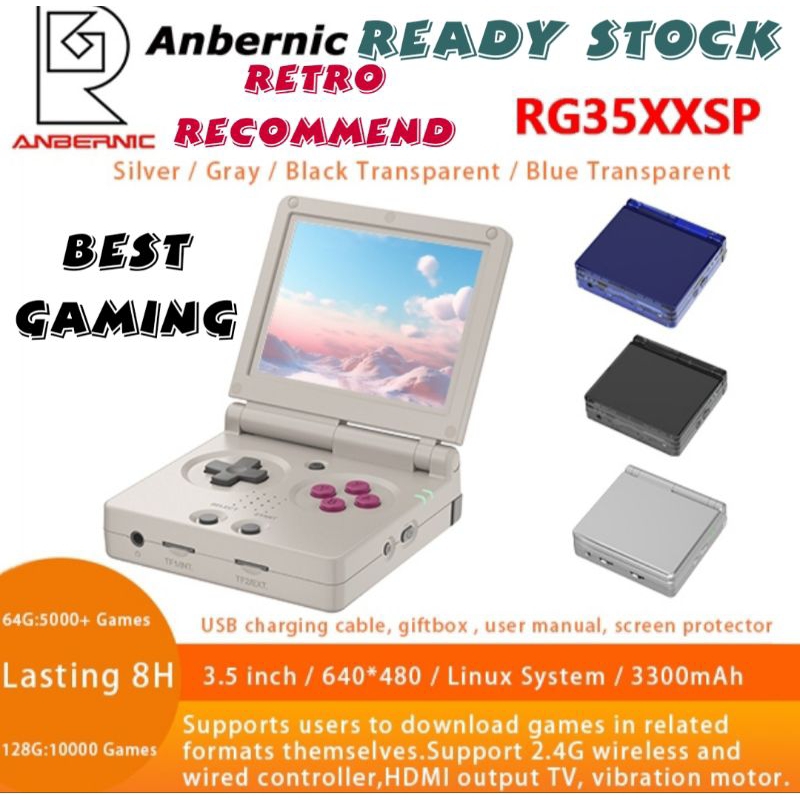 Jual Anbernic Rg35xxSP New Game 2024 128gb 64gb Best Retro Handheld ...