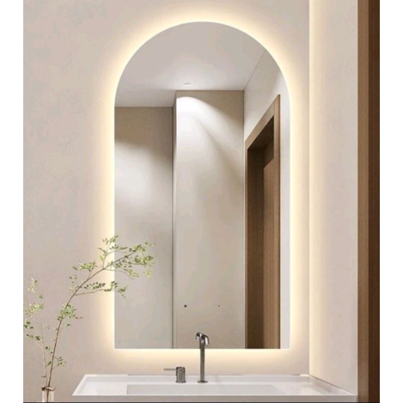 Jual cermin salon oval led aesthetic 60x120cm | Shopee Indonesia