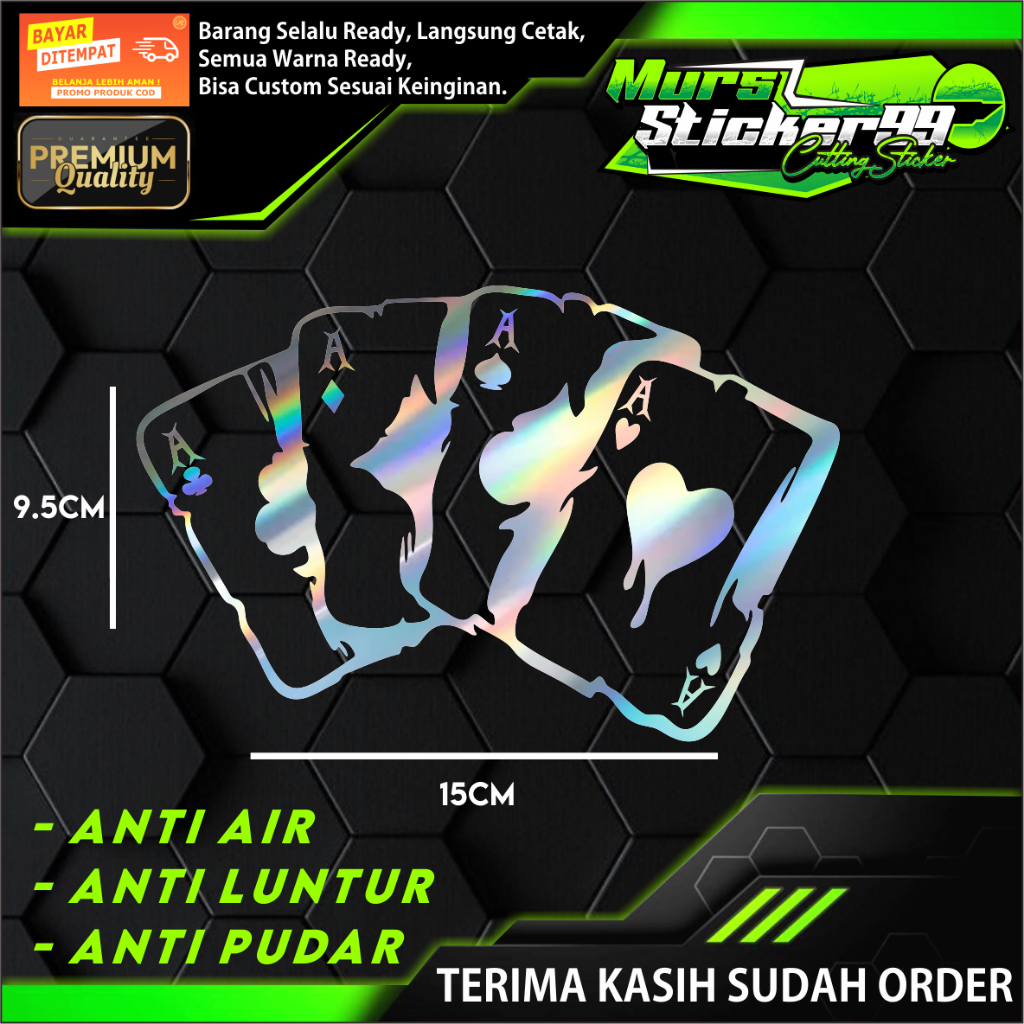 Jual Sticker Cutting 4 KARTU AS Untuk Motor Dan Motor | Shopee Indonesia