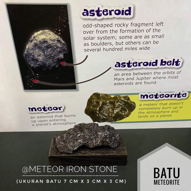Jual Meteor Iron Stone A8 atau Meteorite atau Batu Asteroid atau Batuan Luar atau Comet Stone ...