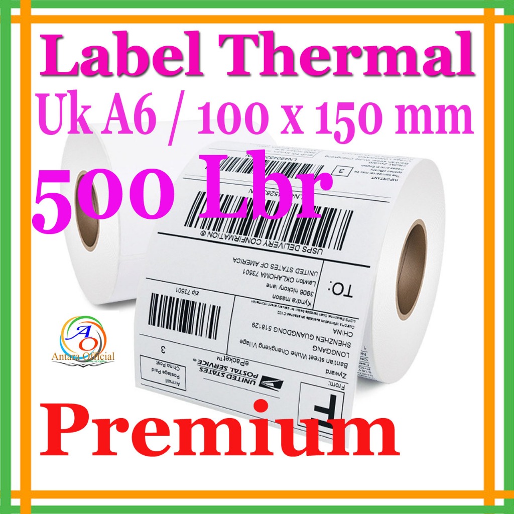 Jual Label Thermal 500 Pcs Sticker A6 100x150 mm Kertas Stiker Printer Resi Barcode | Shopee ...