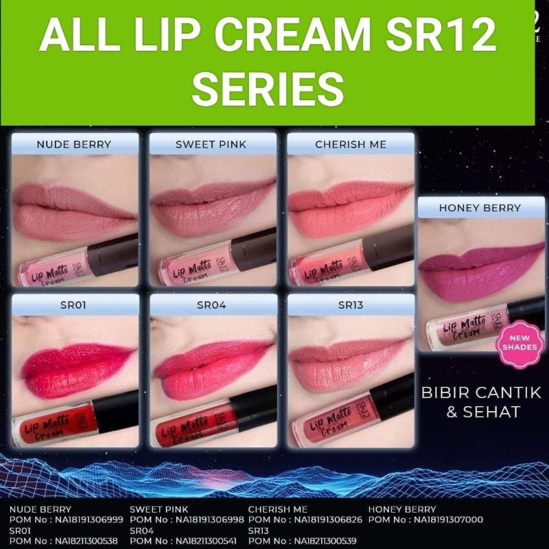 Jual LIPSTIK SR12 TERLARIS / LIP MATTE CREAM / LIP CREAM AWET TAHAN ...