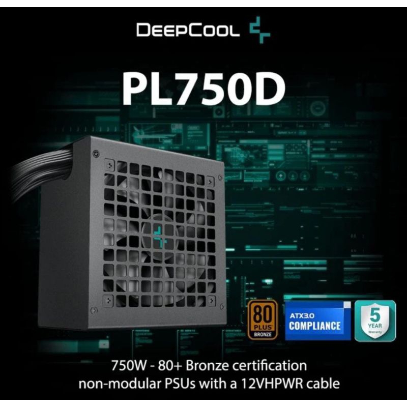 Jual PSU GAMING DEEPCOOL PL750D 750W 80+ BRONZE / POWER SUPPLY 750WATT ...