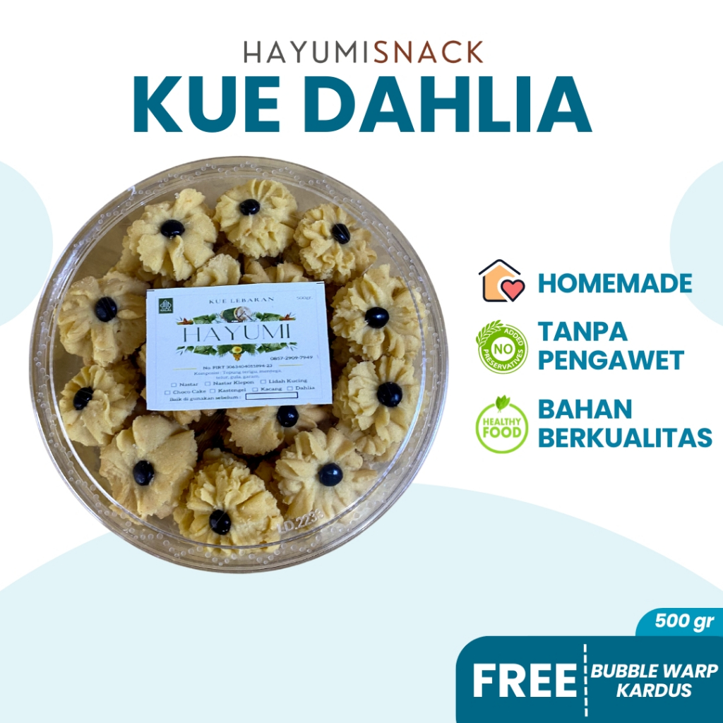 Jual Kue Kering Dahlia / Semprit 500 gram Hayumi Snack Kue Kering ...