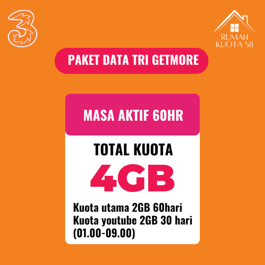 Jual PAKET DATA TRI HAPPY ALWAYS ON MASA AKTIF UNLIMITED SUPER MURAH | Shopee Indonesia
