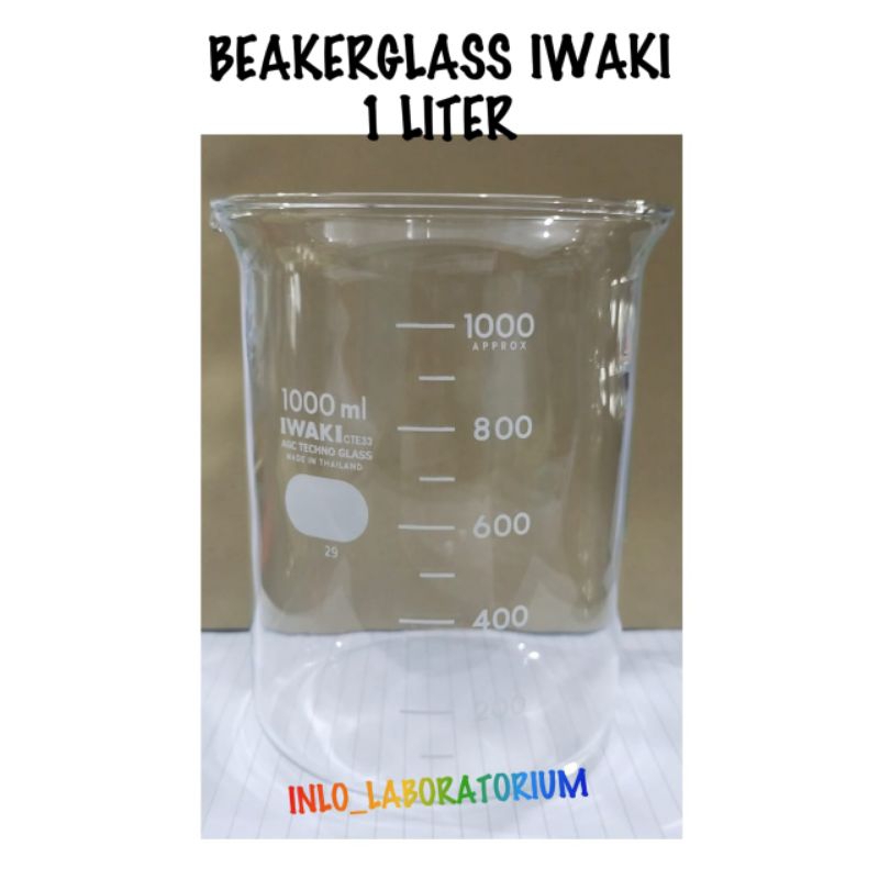 Jual Beaker Glass PYREX & IWAKI 1000 ml/Beakerglass/Beaker/Beker/Gelas Kimia | Shopee Indonesia