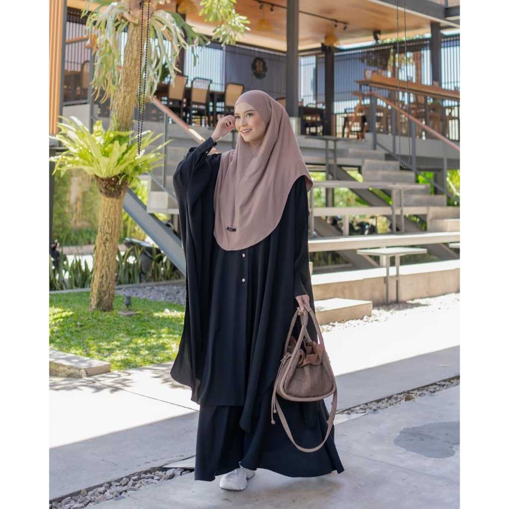 Jual ILONASHOP Aurora Set Abaya Syar'i Oneset Tunik Batwing Wanita Baju Setelan Jumbo | Shopee ...