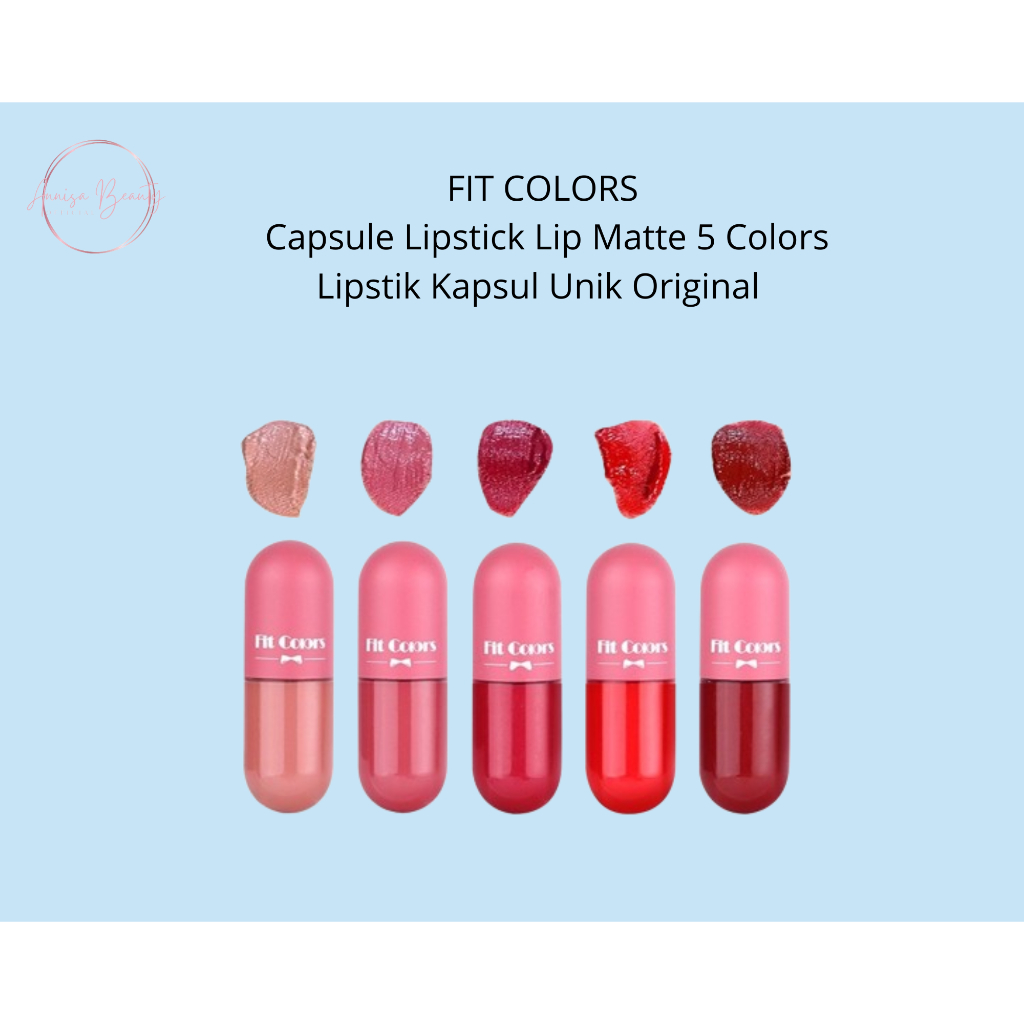 Jual FIT COLORS Capsule Lipstick Lip Matte 5 Colors Lipstik Kapsul Unik ...