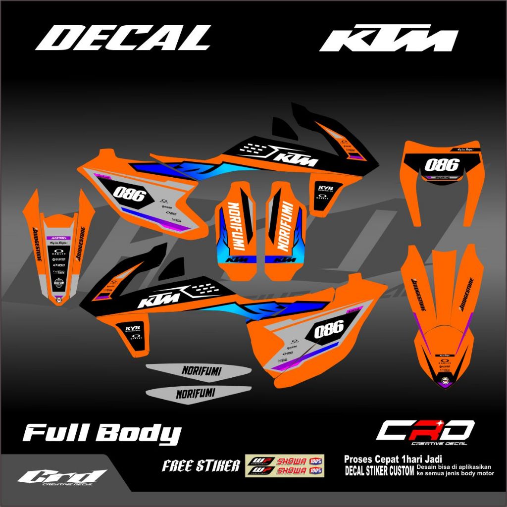 Jual Decal Sticker KTM 85 New fullbody terbaru / Decal Sticker KTM 250 ...