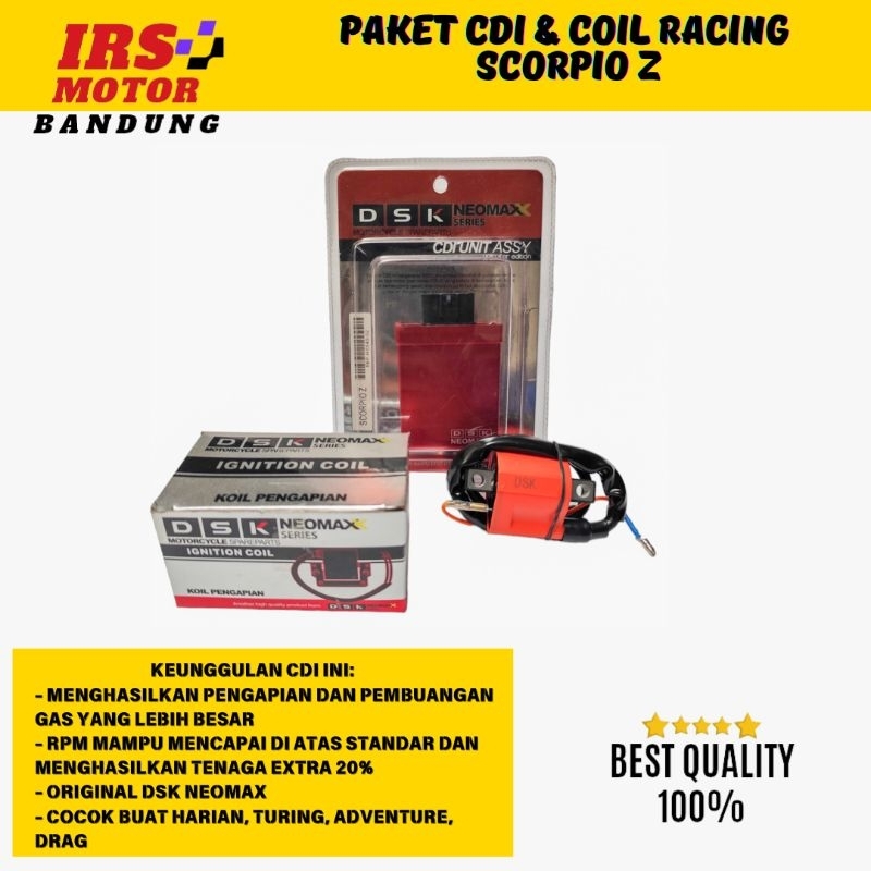 Jual PAKET UPGRADE CDI KOIL COIL RACING SCORPIO Z NO LIMIT TENAGA MOTOR ...