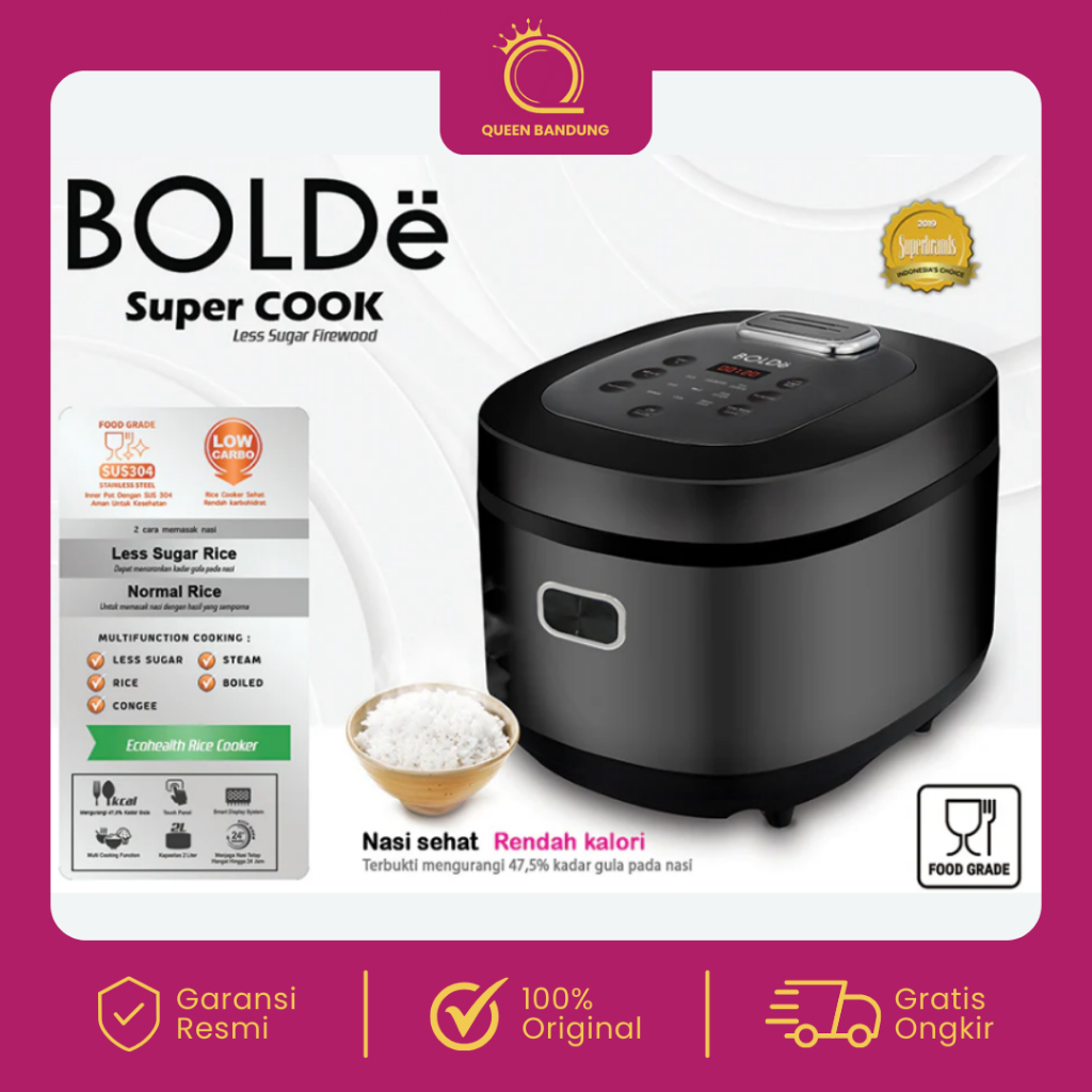 Jual BOLDe Super Cook Less Sugar Firewood Rice Cooker 2 Liter Penanak ...