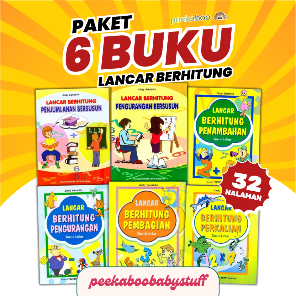 Jual PAKET 6 BUKU LANCAR BERHITUNG || PENJUMLAHAN PENGURANGAN PERKALIAN ...