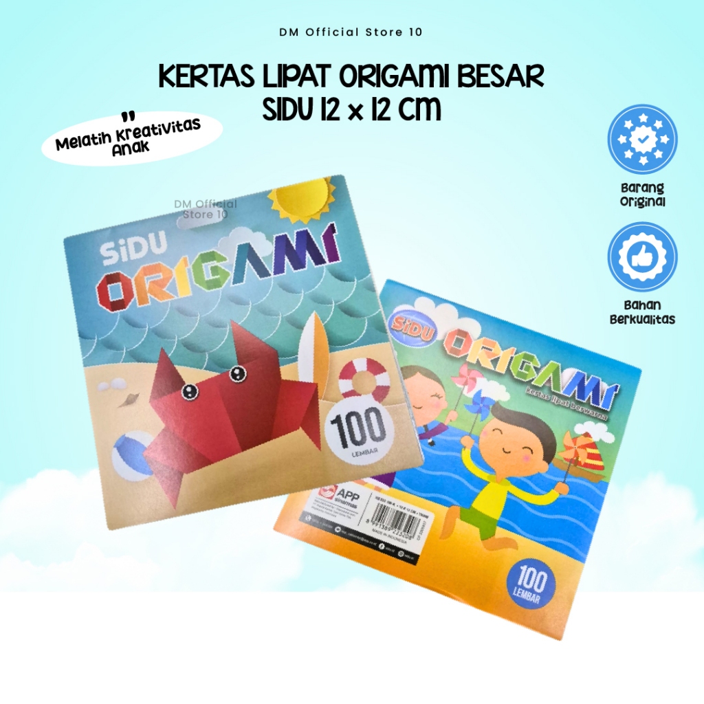 Jual Kertas Lipat Origami Besar Sidu Ukuran 12 x 12 Cm Tebal Termurah ...