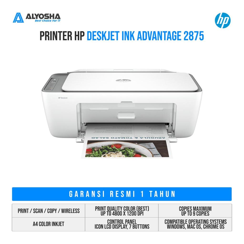 Jual HP DeskJet Ink Advantage 2875 All-in-One Printer Wireless [PRINT SCAN COPY WIFI] | Shopee ...