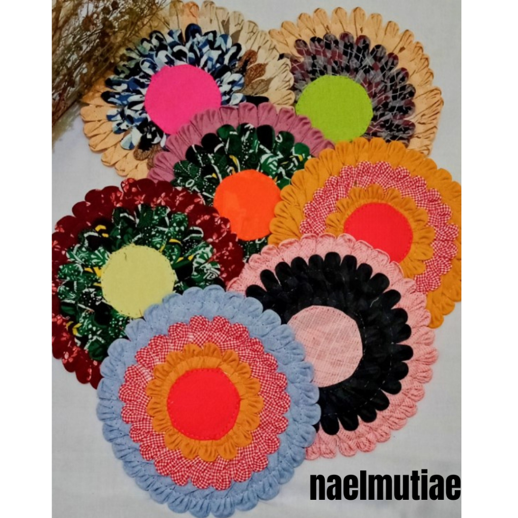 Jual Tatakan Alas panci kain perca / Alas tatakan gelas piring kain ...