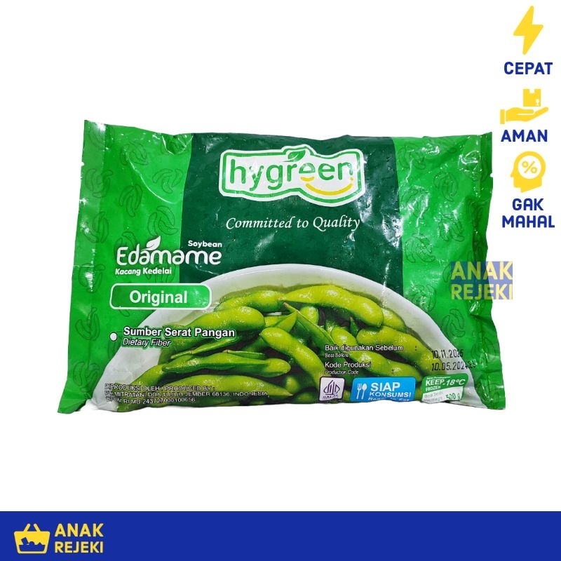 Jual Hygreen Edamame Frozen 500gr - Kacang Kedelai Jepang Mitratani Halal - Original | Shopee ...