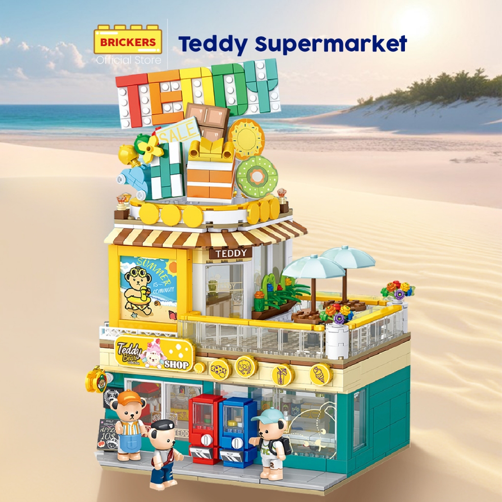 Jual BRICKERS - Panlos Inbrixx Teddy Bear Supermarket Puzzle Block ...