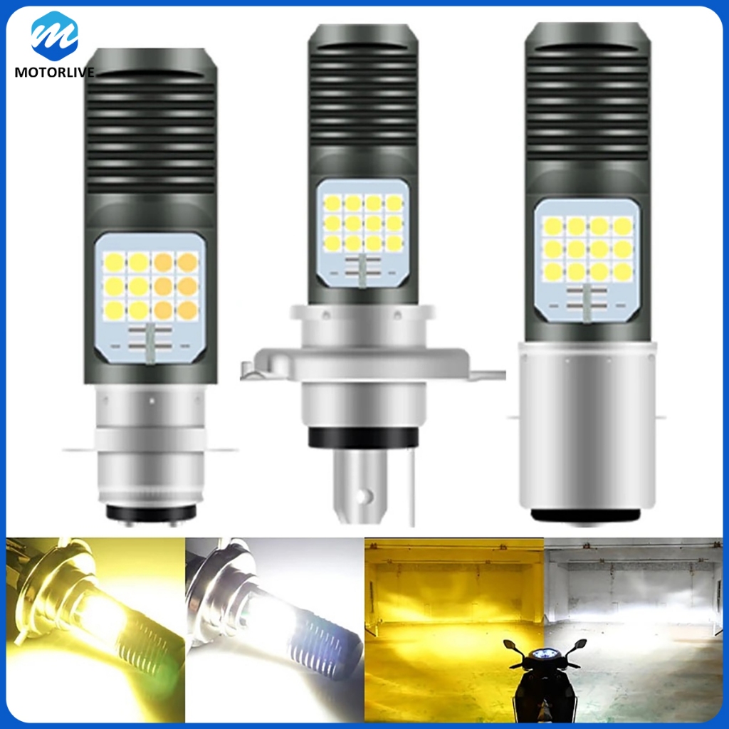 Jual 1 Buah H4 H6 BA20D Led Lampu Depan Sepeda Motor Lampu Dua Warna Hi ...