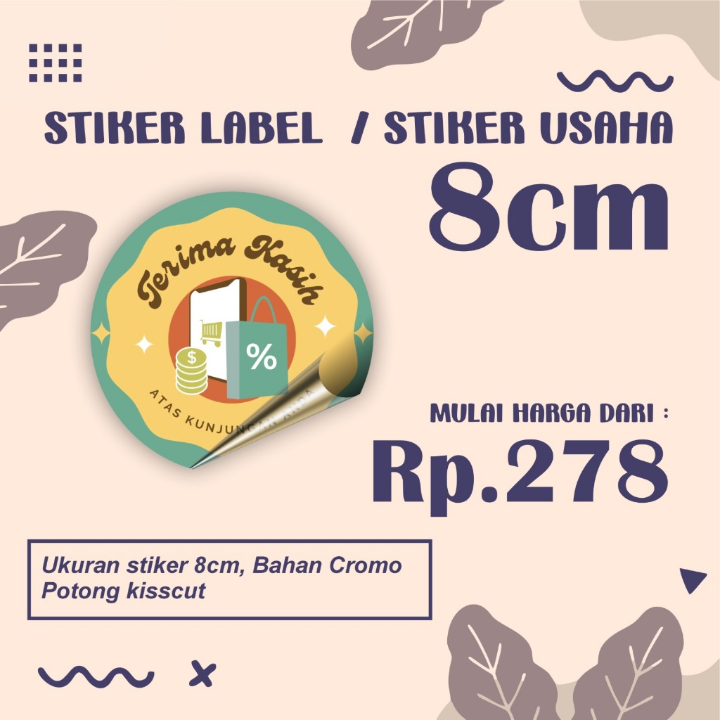 Jual [8 CM] Stiker Label Nama Usaha / Stiker Label Produk / Stiker ...