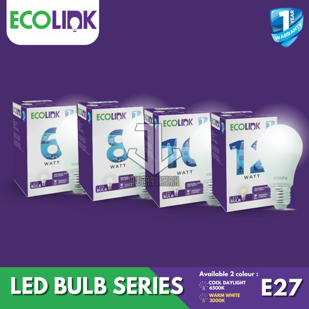 Jual ECOLINK LED BULB LAMPU LED 6 WATT S.D 12 WATT E27 | Shopee Indonesia