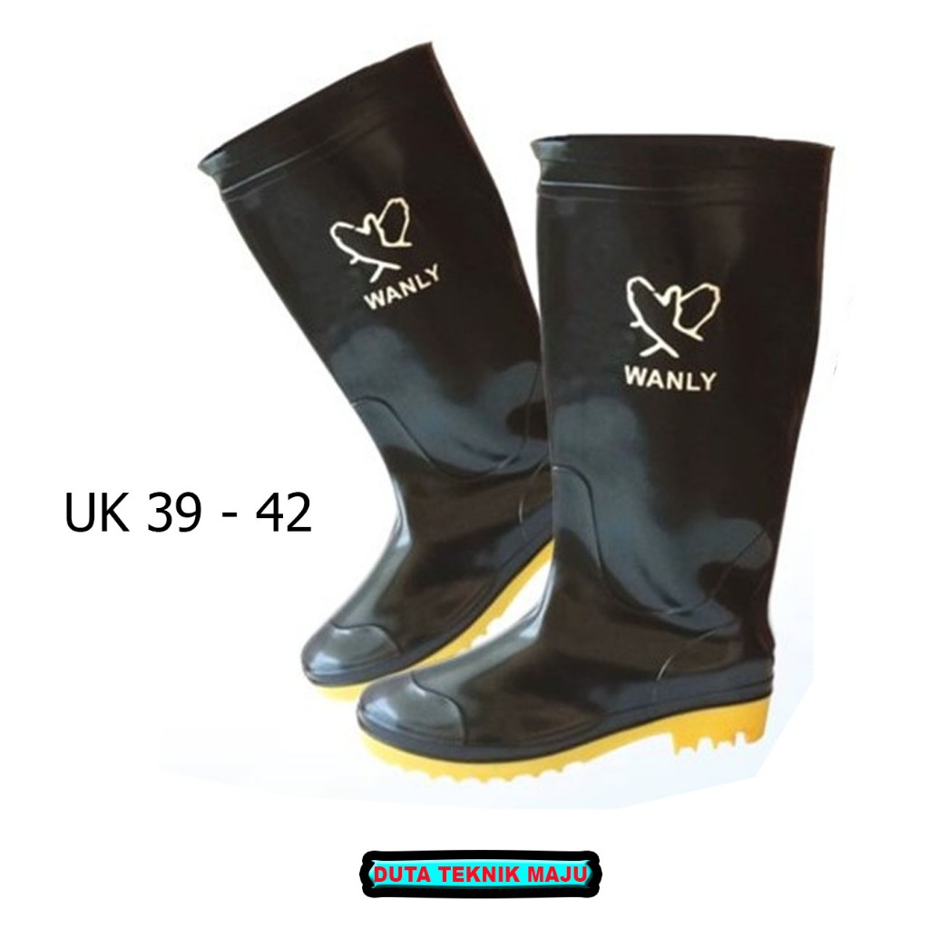Jual [COD] Sepatu Proyek Safety Boot Hitam| Sepatu Proyek Boot Panjang ...