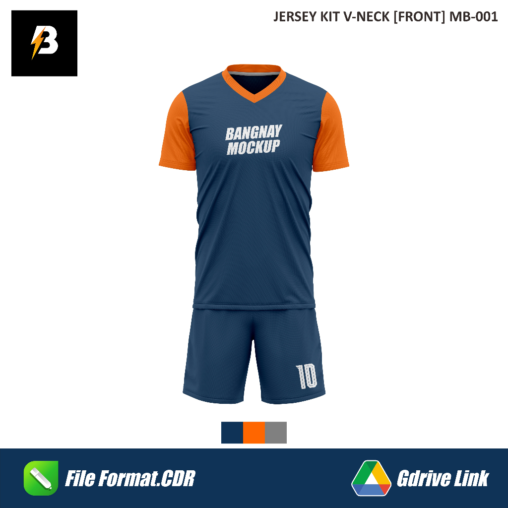 Jual MOCKUP DESIGN JERSEY KIT V-NECK (FRONT) - CORELDRAW FILE CDR ...