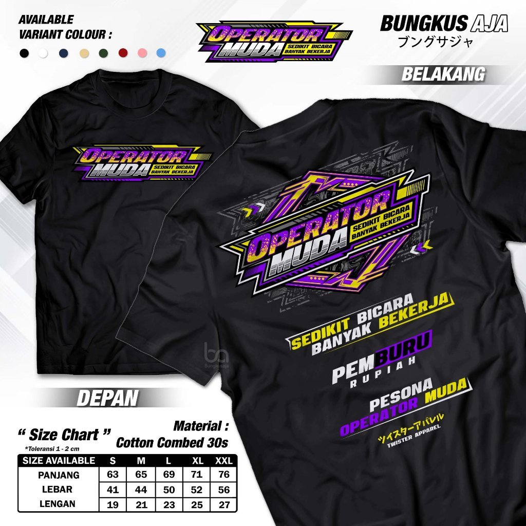 Jual Kaos Operator Muda Sedikit Bicara Banyak Bekerja - Baju Driver ...