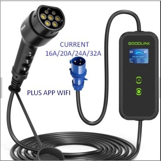 Jual Goodlink EV Charger Portable Mobil Listrik Adjustable 7KW 32A Type ...