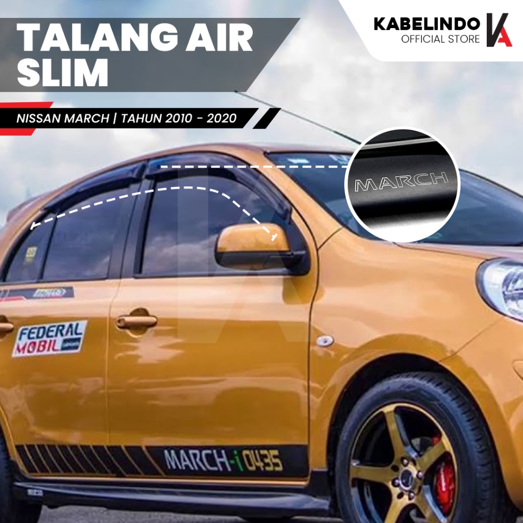 Jual Talang Air Pintu Mobil Nissan March Tahun 2010 - 2020 Model Slim 4 ...