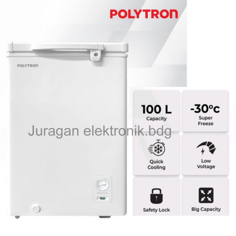 Jual POLYTRON Chest Freezer 100 Liter PCF 118 | Shopee Indonesia