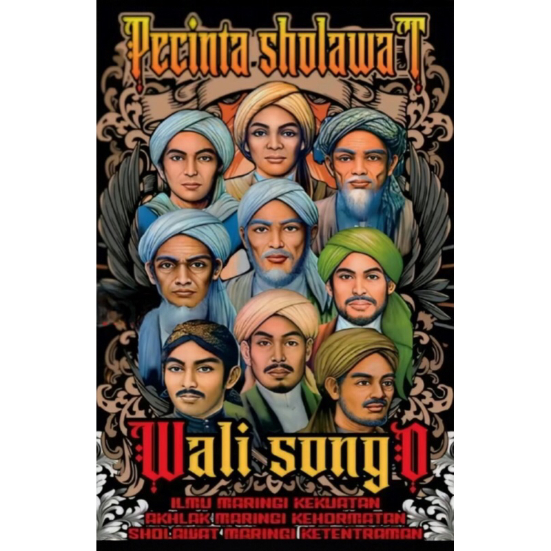 Jual hiasan dinding poster para wali songo plus bingkai | Shopee Indonesia