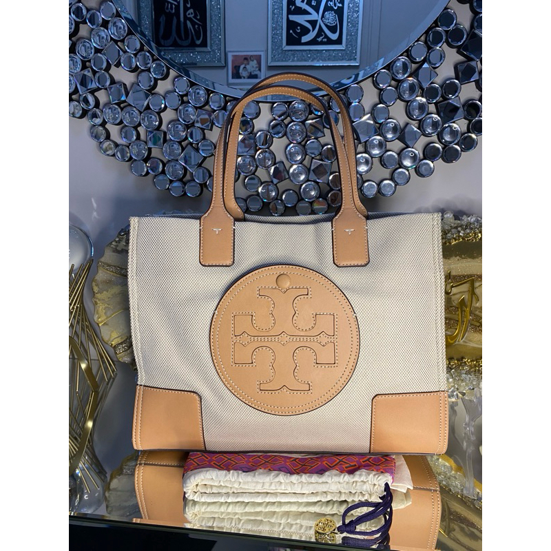 Jual Tory Burch Ella Canvas Tote Original | Shopee Indonesia
