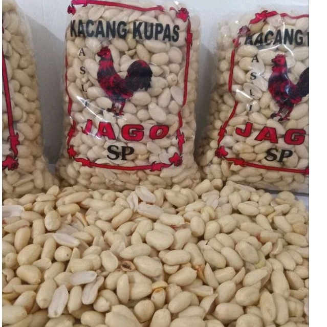 Jual kacang kupas import besar 1kg cap jago free kardus packing baru ...
