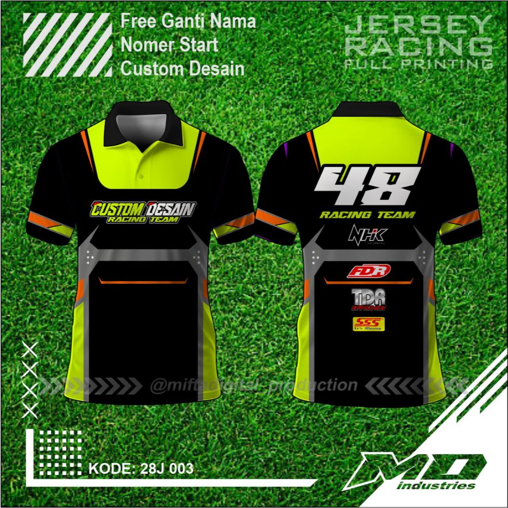 Jual Jersey Racing Kerah Keren Simple ( Custom Nama - Nomer ) | Shopee ...