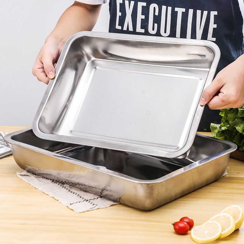 Jual Nampan Stainless Persegi Bake Tray Loyang 40X30CMX5CM Serbaguna ...
