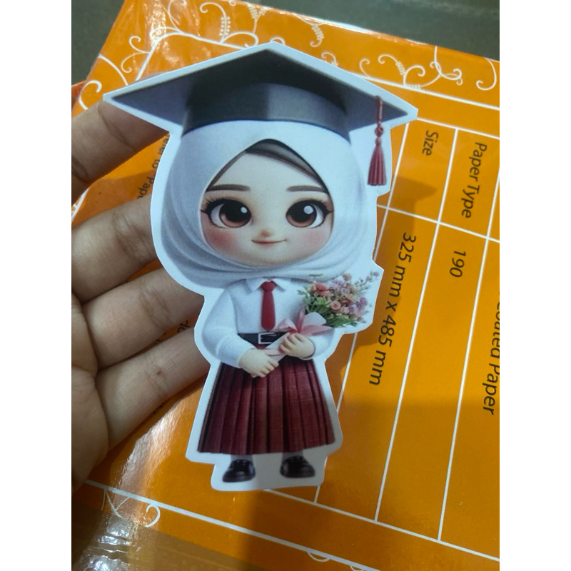 Jual topper wisuda isi 3 lembar . wisuda sma. smp. sd . berhijab dan laki laki pelengkap buket ...