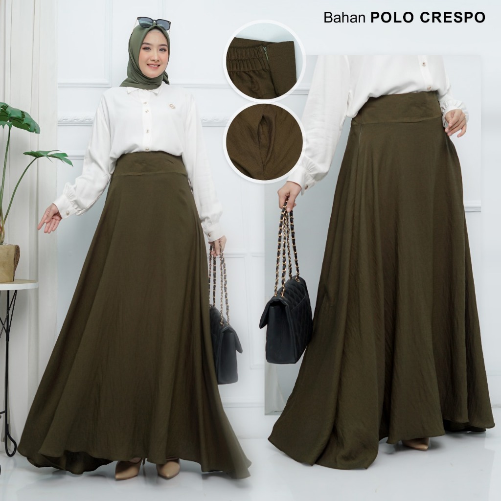Jual Rok Balon cantik Polo Bahan Crespo Wanita Bawahn Casual Keret ...
