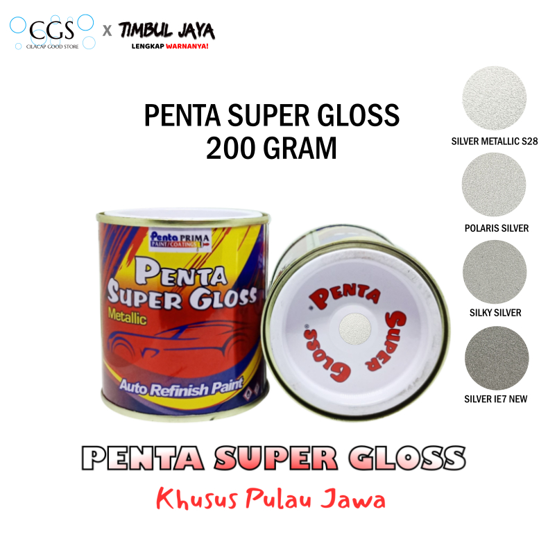 Jual Cat Penta KRISTAL SILVER 200 gram - cat motor silver metalik - cat ...