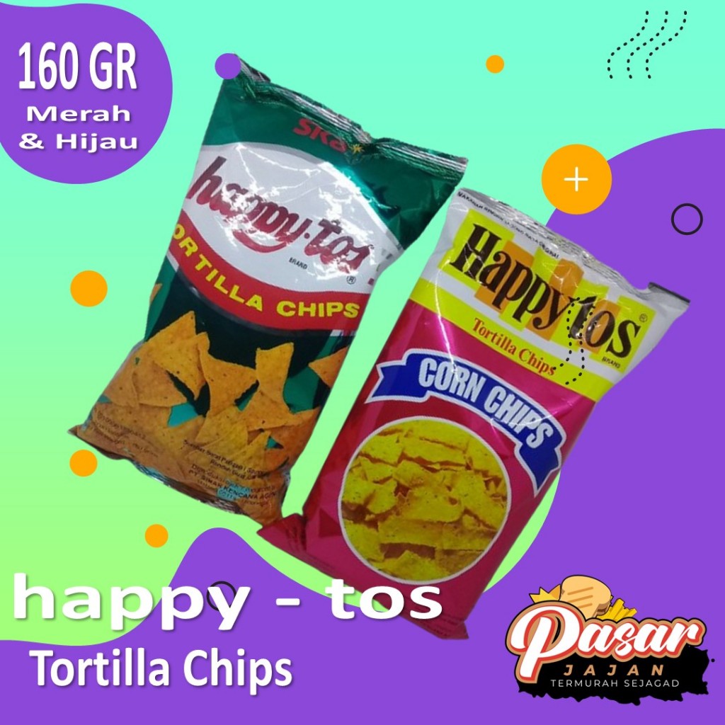 Jual Happytos Happy Tos Tortila Chips 140Gr Merah dan Biru Snack Jagung ...