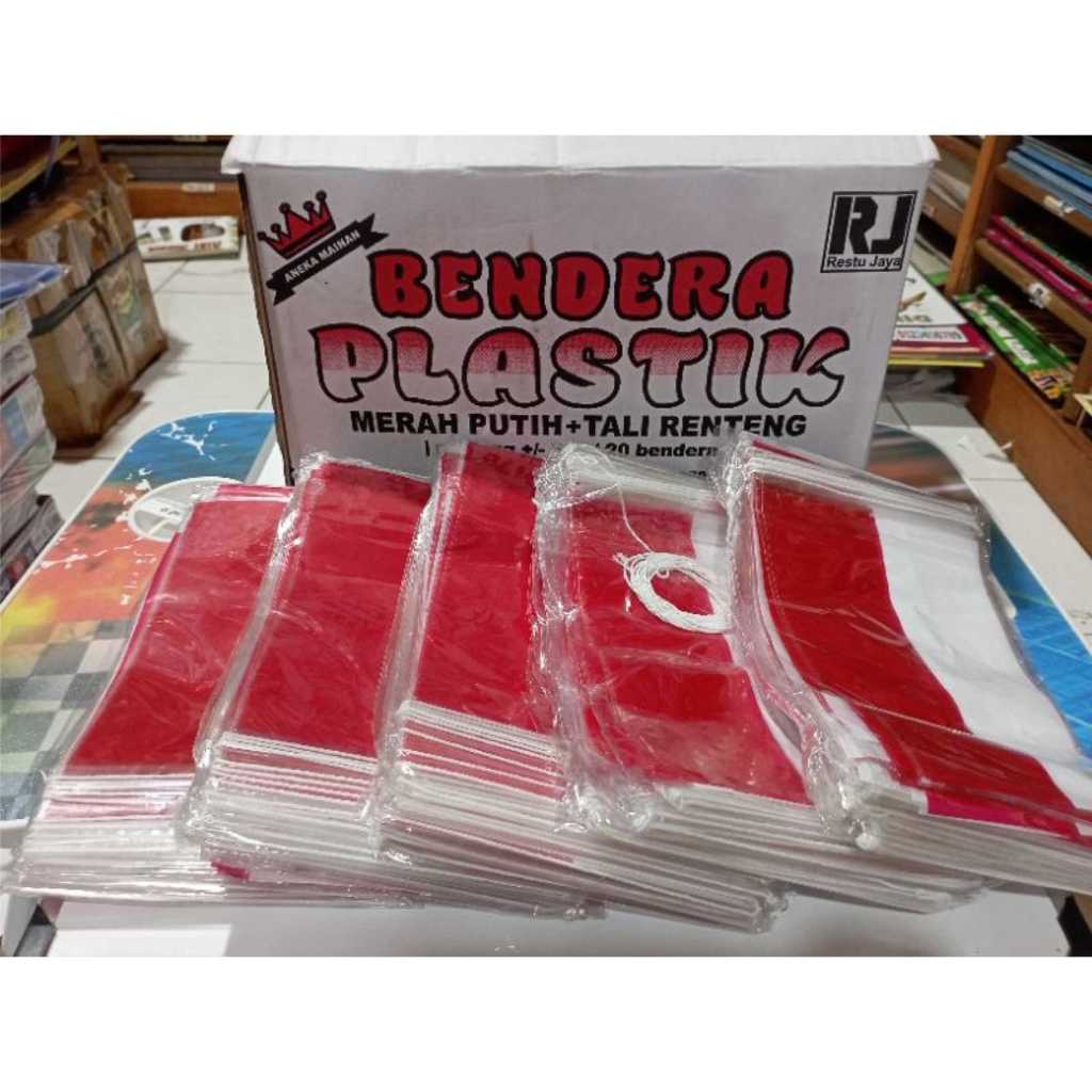 Jual Bendera Plastik Merah Putih Renteng (Sudah Bertali tinggal pasang ...
