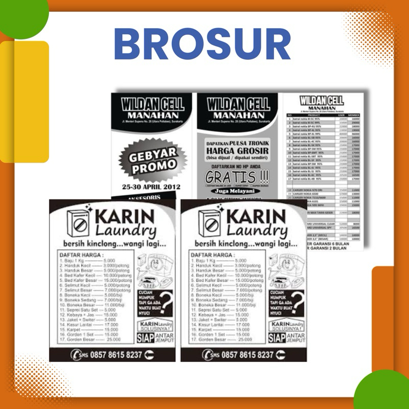 Jual Brosur Hitam Putih 1 rim Ukuran F4 | A4 | A5 | Free Custom ...