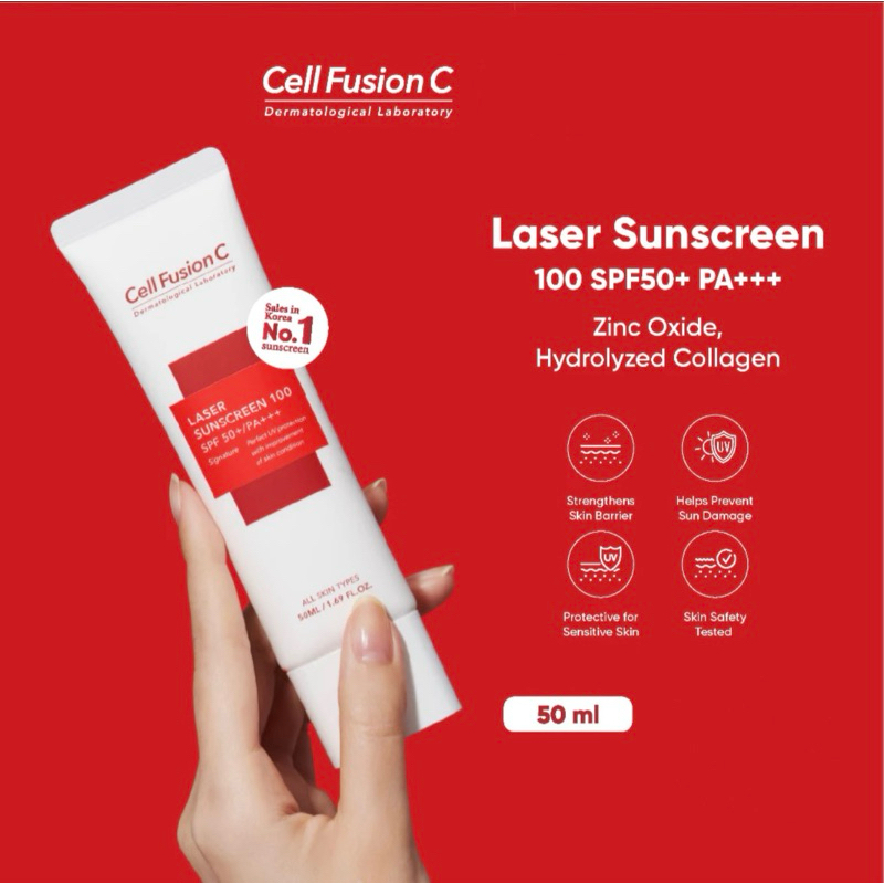 Jual CELL FUSION C - Laser Sunscreen 100 SPF 50+ PA+++ 50ml | Shopee ...