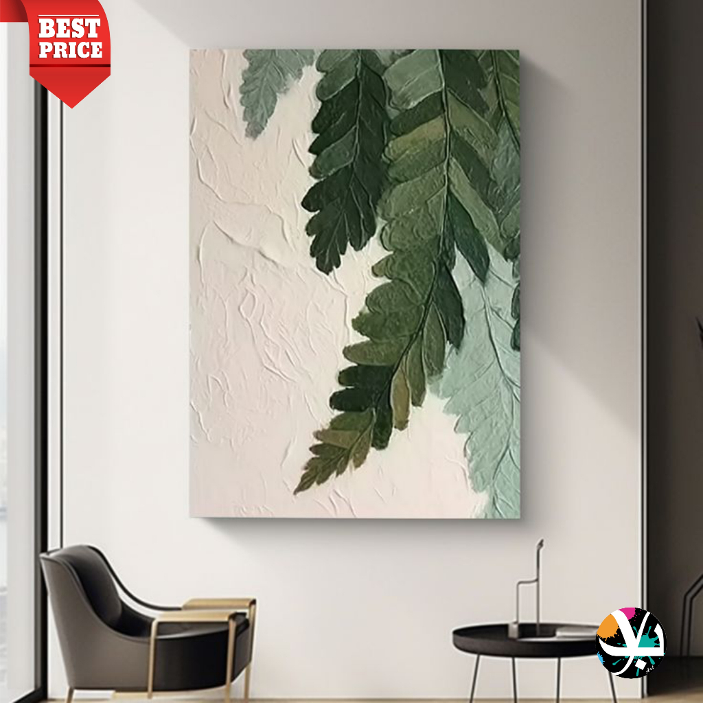 Jual lukisan abstrak modern minimalis lukisan daun pisang hiasan ...