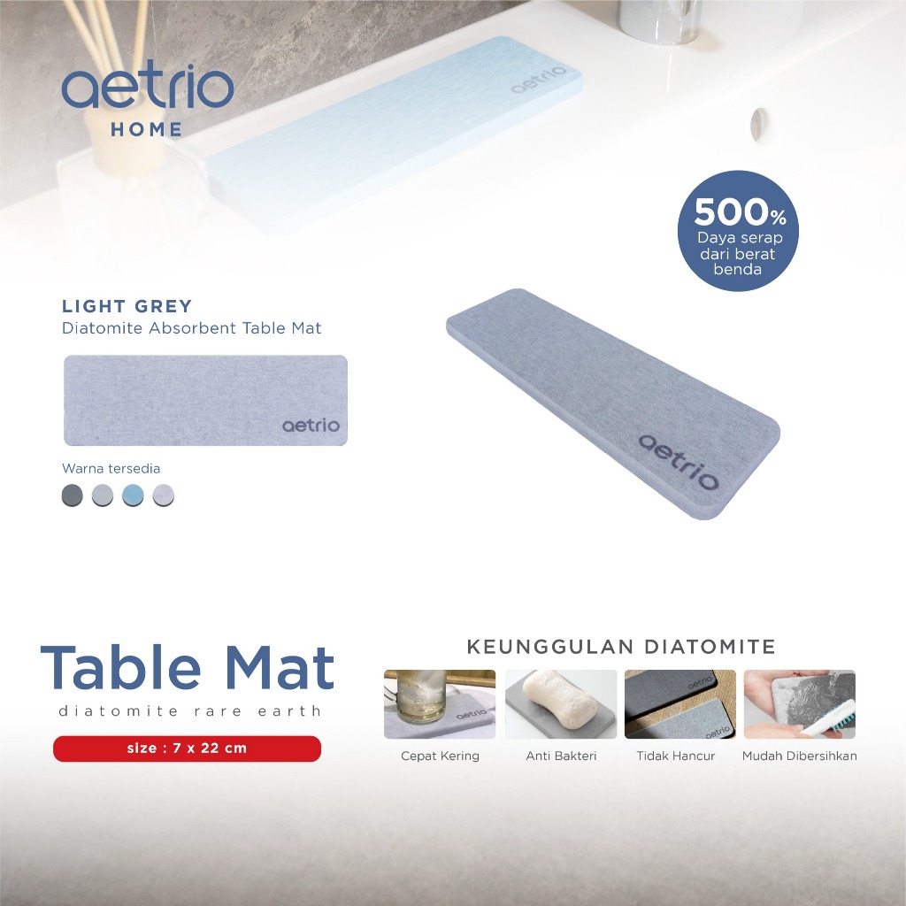 Jual DIATOMITE ABSORBENT MAT LIGHT GREY | TABLE MAT | Shopee Indonesia