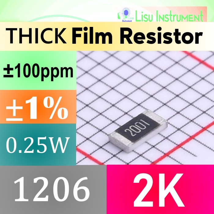 Jual 2KΩ 1206 3216(mm) ±1% THICK Film SMD Resistor 250mW 2K | Shopee ...