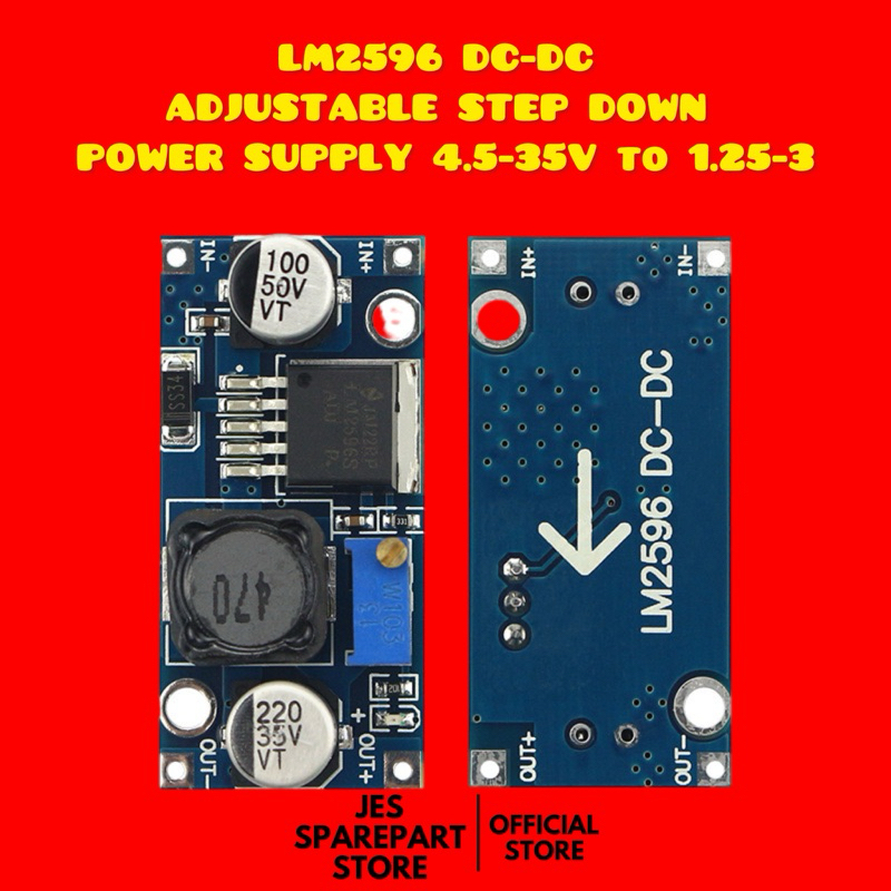 Jual LM2596 DC-DC ADJUSTABLE STEP DOWN POWER SUPPLY 4.5-35V to 1.25-3 | Shopee Indonesia
